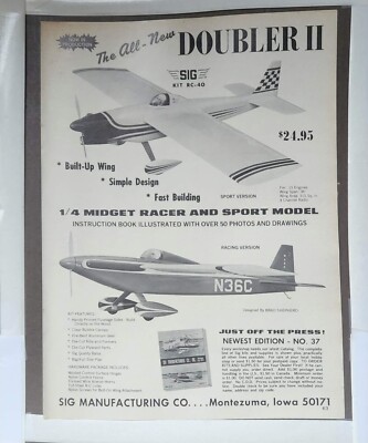 SIG Airplane Model Kits Vintage Print Ad Ephemera Wall Art Decor ...