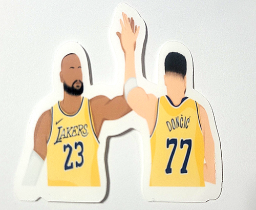 Lebron James Luka Doncic LA Lakers Basketball Glossy Sticker Vinyl ...