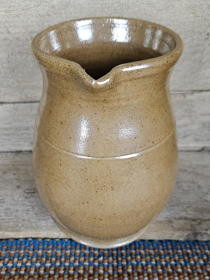 Vintage Stoneware Pottery Pitcher - Mustard Yellow Glaze 6 1/2" | eBay