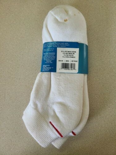 Prospirit Men's Quarter Socks 2 Pair White Soft Cushion Comfort Size 10 ...