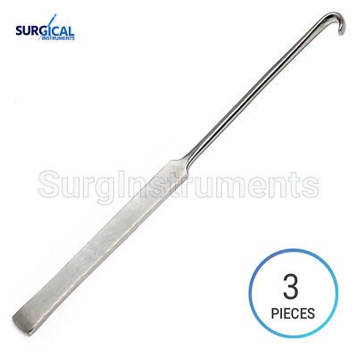 3 Pcs Spay Snook Hook Veterinary Surgical Instruments Stainless German ...