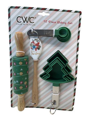 Cook with Color Merry Christmas 10 Piece Holiday Baking Set NEW | eBay
