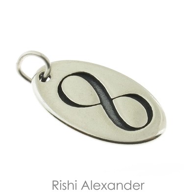 925 Sterling Silver Oval Infinity Tag Charm Made in USA | eBay