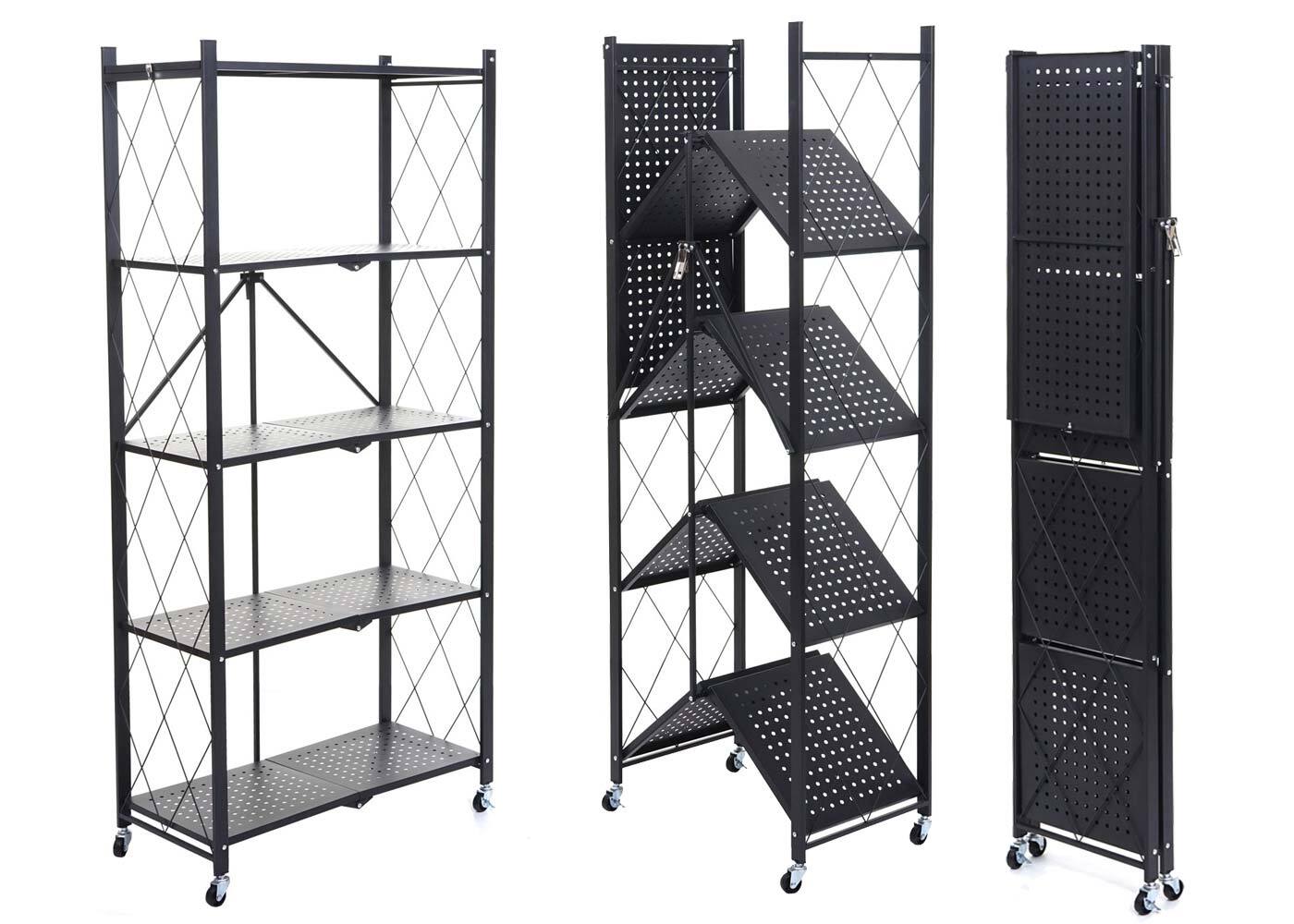 Regal HWC-J85, Standregal, faltbar/klappbar Stahl schwarz 3, 4 oder 5 ...