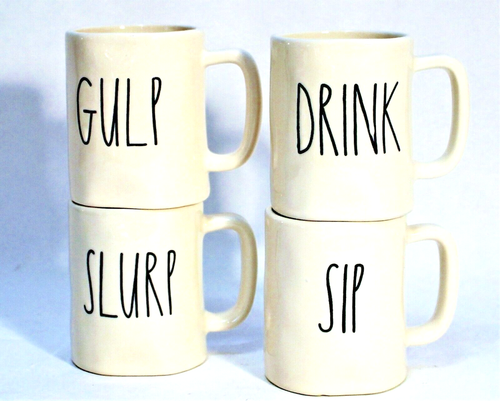 Rae Dunn Espresso Mugs by Magenta Mini Cups White Drink Slurp Gulp Sip ...