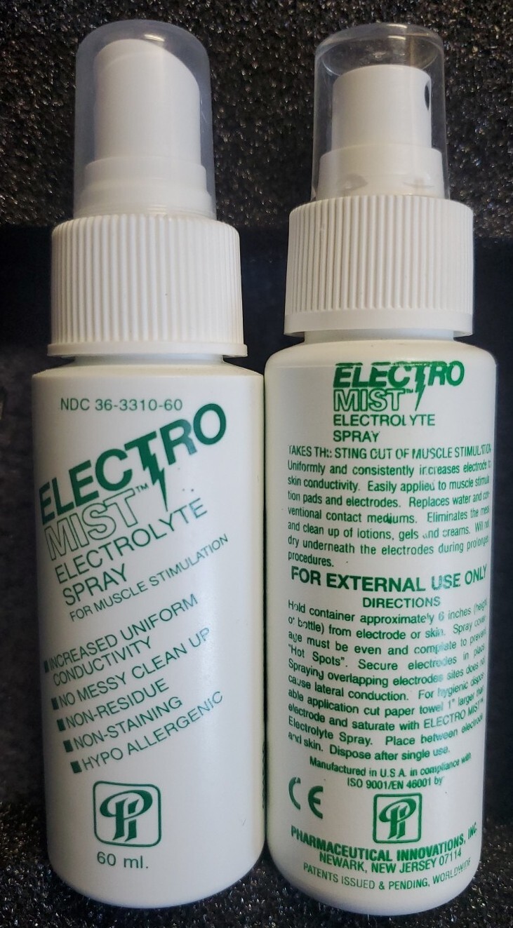 Electro mist electrolyte spray for TENS / Stem Devices. Muscle ...