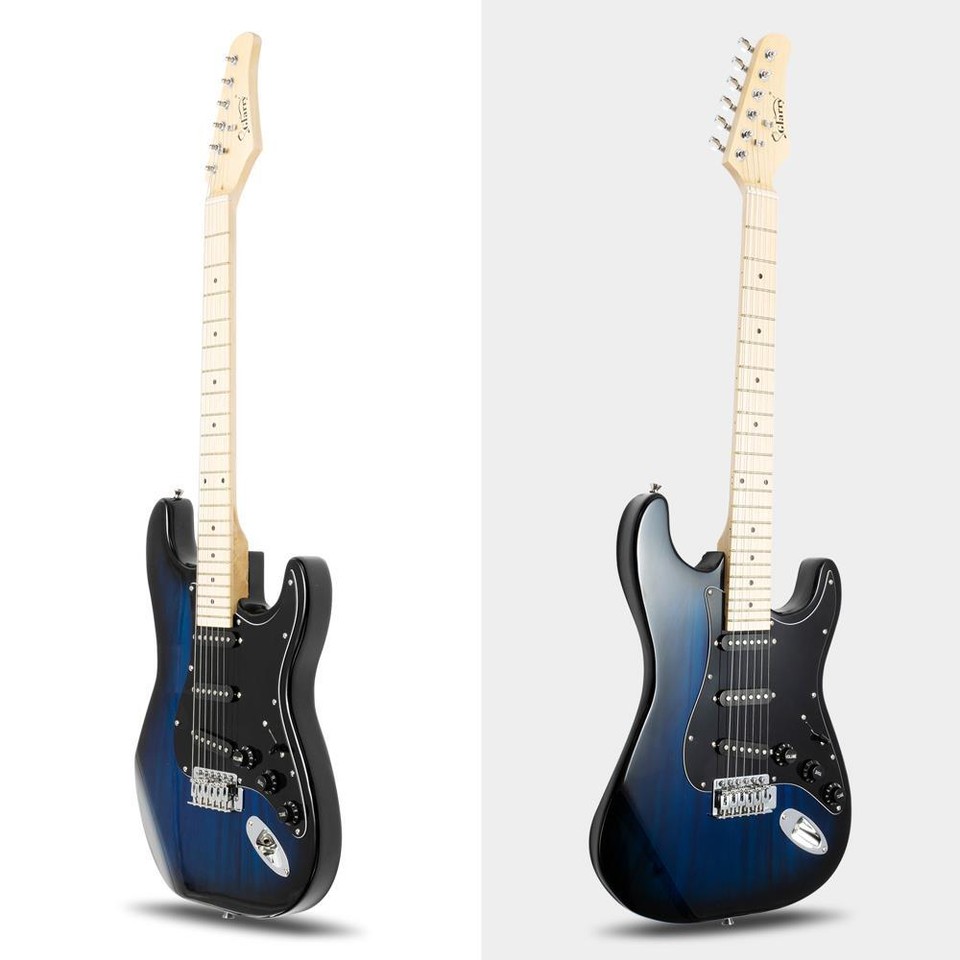 Glarry GST 3 Single Pickup Electric Guitar W/ Pickguard Bag Strap Pick ...