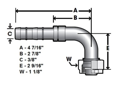 Aeroquip E-Z Clip 90 Deg Female Rotolock Compressor Fitting w/ No. 10 ...