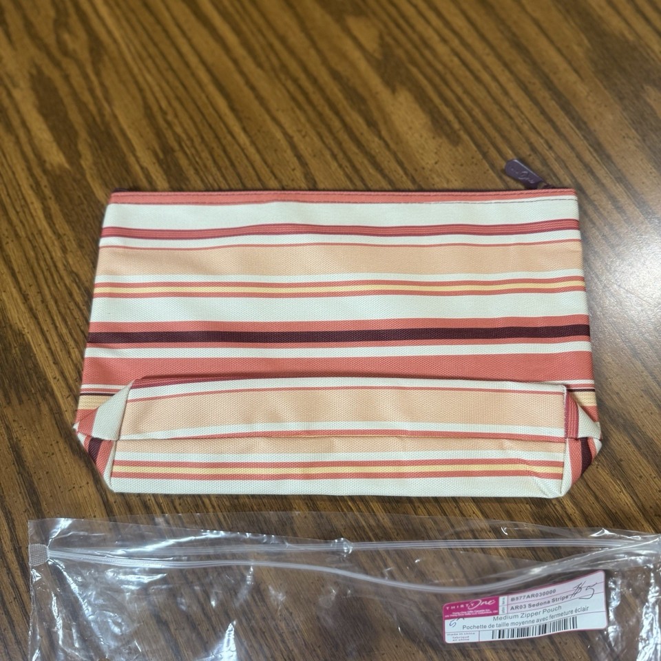 Thirty One MEDIUM Zipper Pouch in Sedona Stripe NWT 31 Nice Gift | eBay