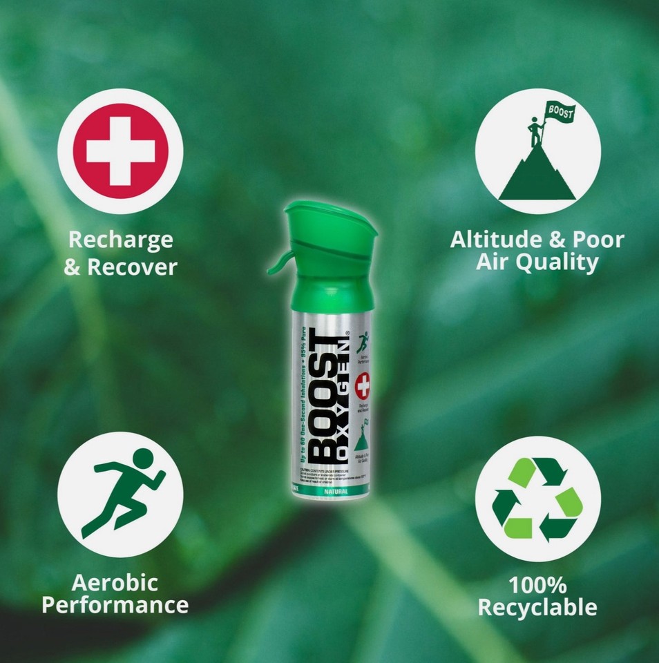 Boost Oxygen Pocket Size 3 Liter Respiratory Support Canister, Natural ...