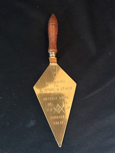 Vintage Free Mason Masonic Norwalk Lodge California Mini Trowel Award ...