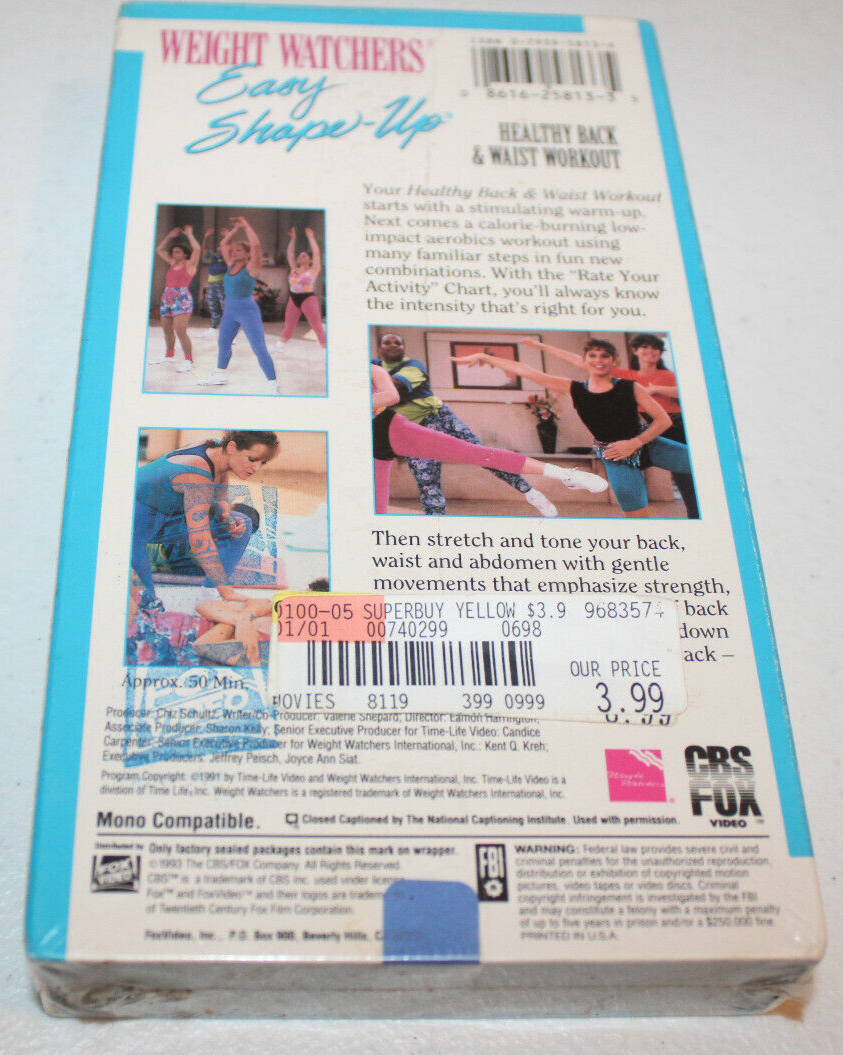 Weight Watchers Easy Shape Up - Healthy Back & Waist Workout (VHS, 1993) for sale online | eBay