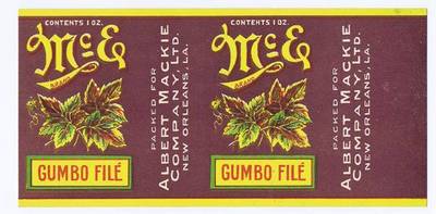 McE Gumbo File, vintage can label, Albert Mackie co. New Orleans LA | eBay
