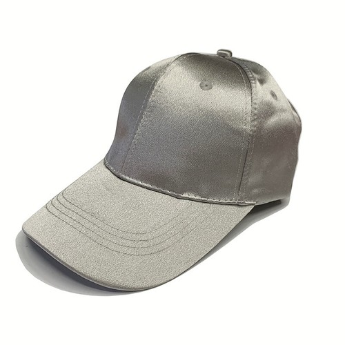 Silk satin solid color baseball cap men's and women's cap outdoor ...