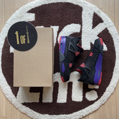 Size 11- Jordan 4 Retro NRG Raptors 2018 Men's Vince Carter Red Purple ...