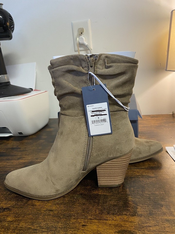 Universal Thread Cianna Slouch Ankle Boots with Zipper Color Taupe ...