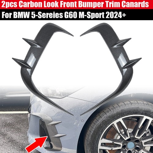 Carbon ABS Front Bumper Side Blade Canards For BMW 5-Sereies G60 M ...