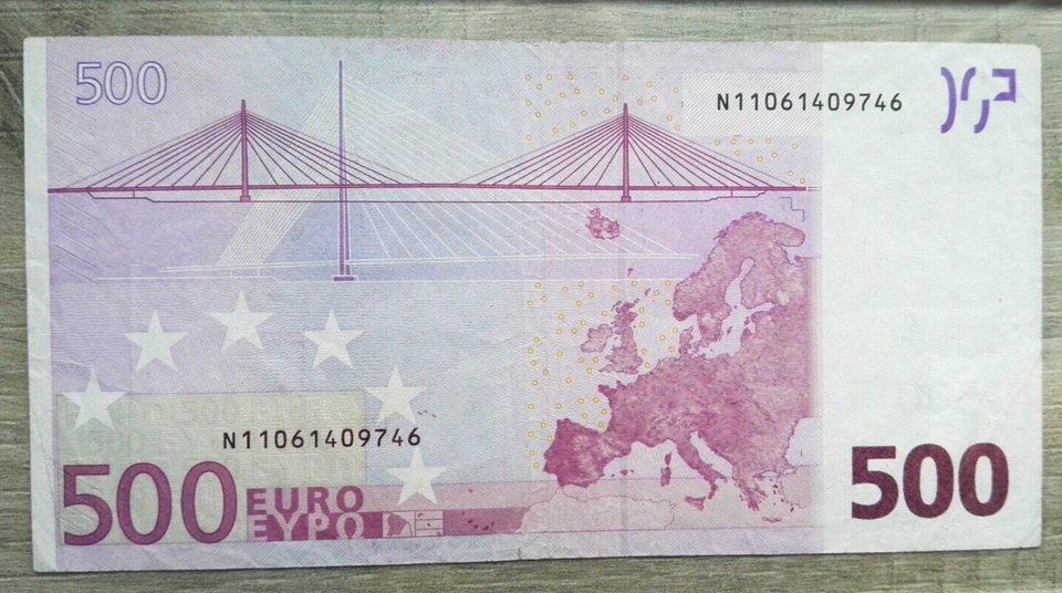 500€ Euro Banknote | 2002 X| Circulated Condition | Singed by Mario ...