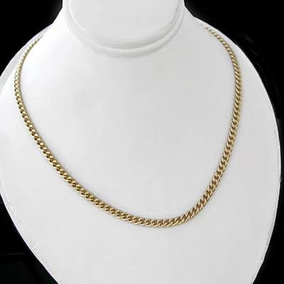 20" | 3mm CURB Link Chain 14K Yellow GOLD GL Necklace | + LIFETIME ...