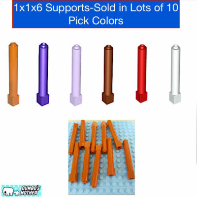 Lego 1 x 1 x 6 Support Solid Pillar Bridge Building Porch Light Pole ...