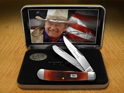 Case xx Knives John Wayne Commemorative Trapper Barnboard Dark Red Bone ...