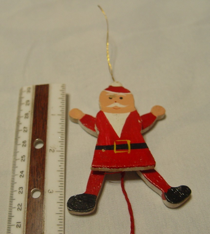 Vintage Santa Jumping Jack Pull String Wooden Toy Ornament Christmas 4 ...