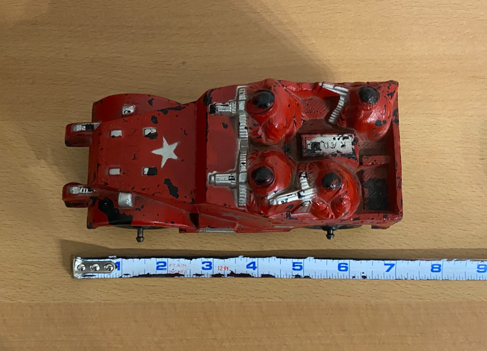 Vintage Sun Rubber Co. Red US Army Military M3 Scout Armour Car Toy | eBay