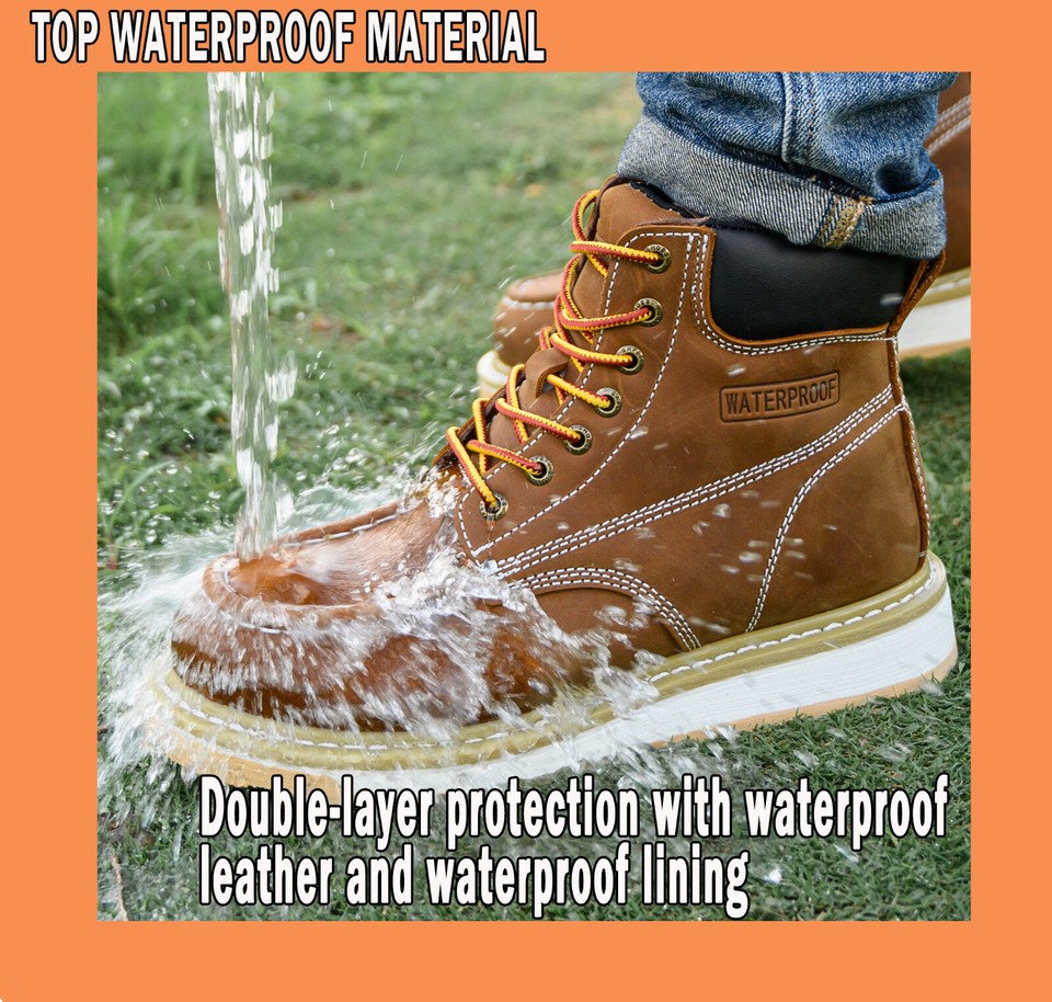 MEN'S AZXPROT MOC TOE 6" WORK BOOTS - SOFT TOE NON-SLIP Waterproof US ...