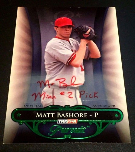 MATT BASHORE 2011 Tristar RED INK Autograph w INSCRIPTION SSP #d /25 ...