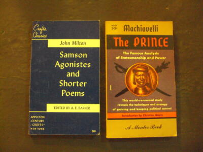 2 PBs Samson Agonistes And Shorter Poems; The Prince ID:85681 | eBay