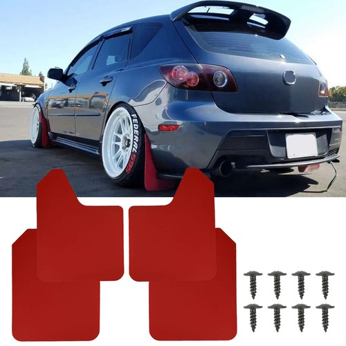 For Mazda Mazdaspeed 3 4X Red Front Rear Rally Mud Flaps Splash Guards ...