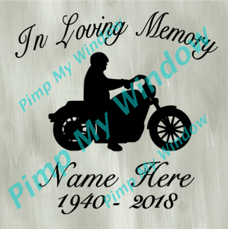 In Loving Memory Motorcycle Motorcyclist Harley Davidson Car Window ...