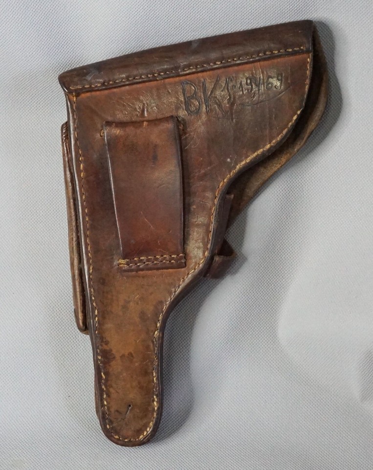 1941 WWII German Officer's Luger P08 Pistol Gun Brown Leather Holster ...
