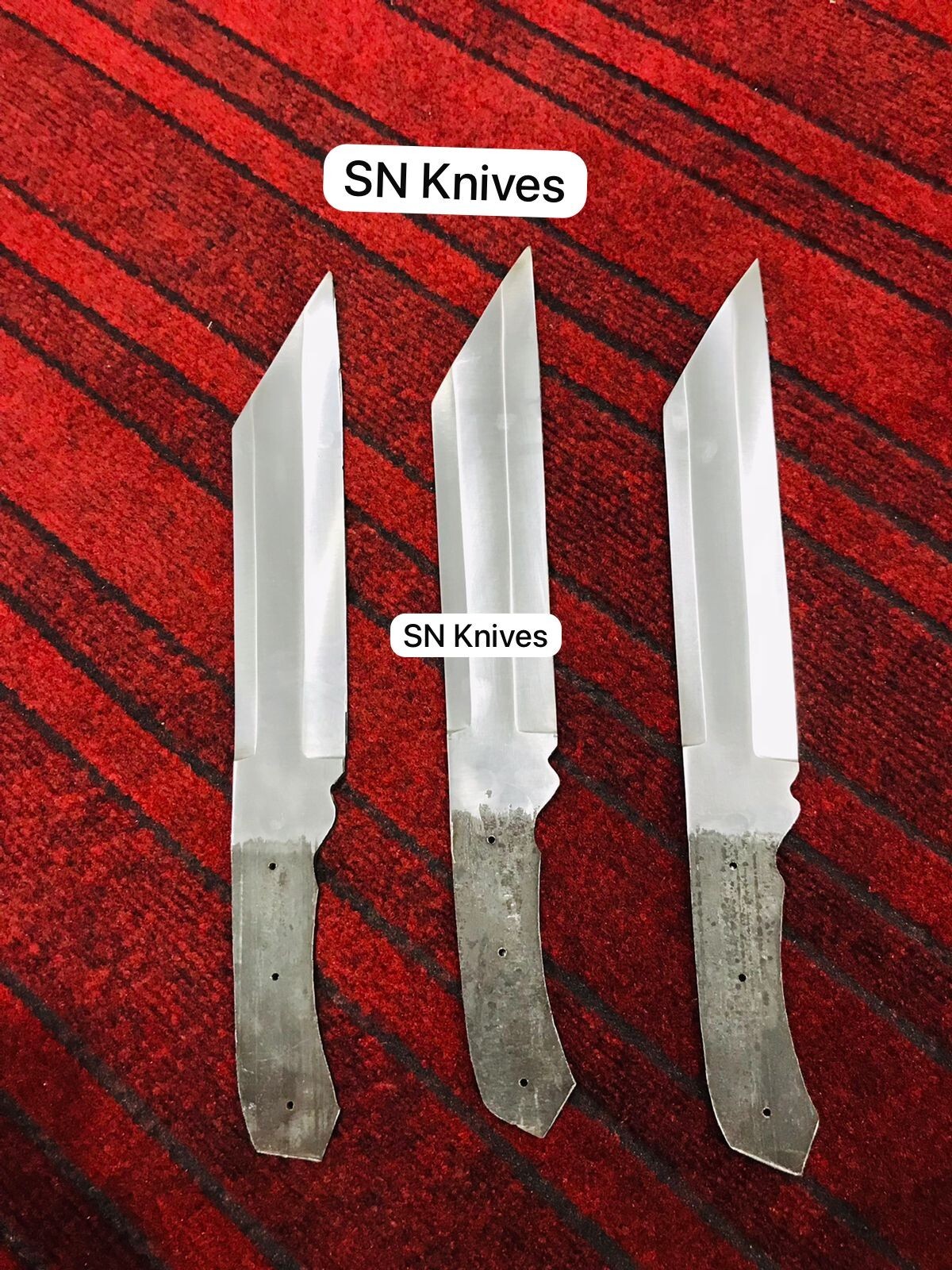 LOT OF 3-CUSTOM HANDMADE D2 TOOL STEEL HUNTING SEAX KNIFE SURVIVAL ...