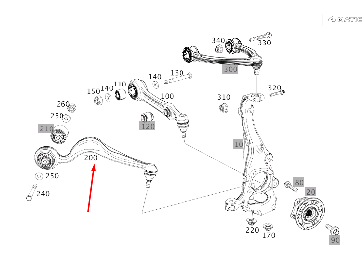 MERCEDES-BENZ S W222 Front Right Tension Strut A2173305200 NEW GENUINE ...