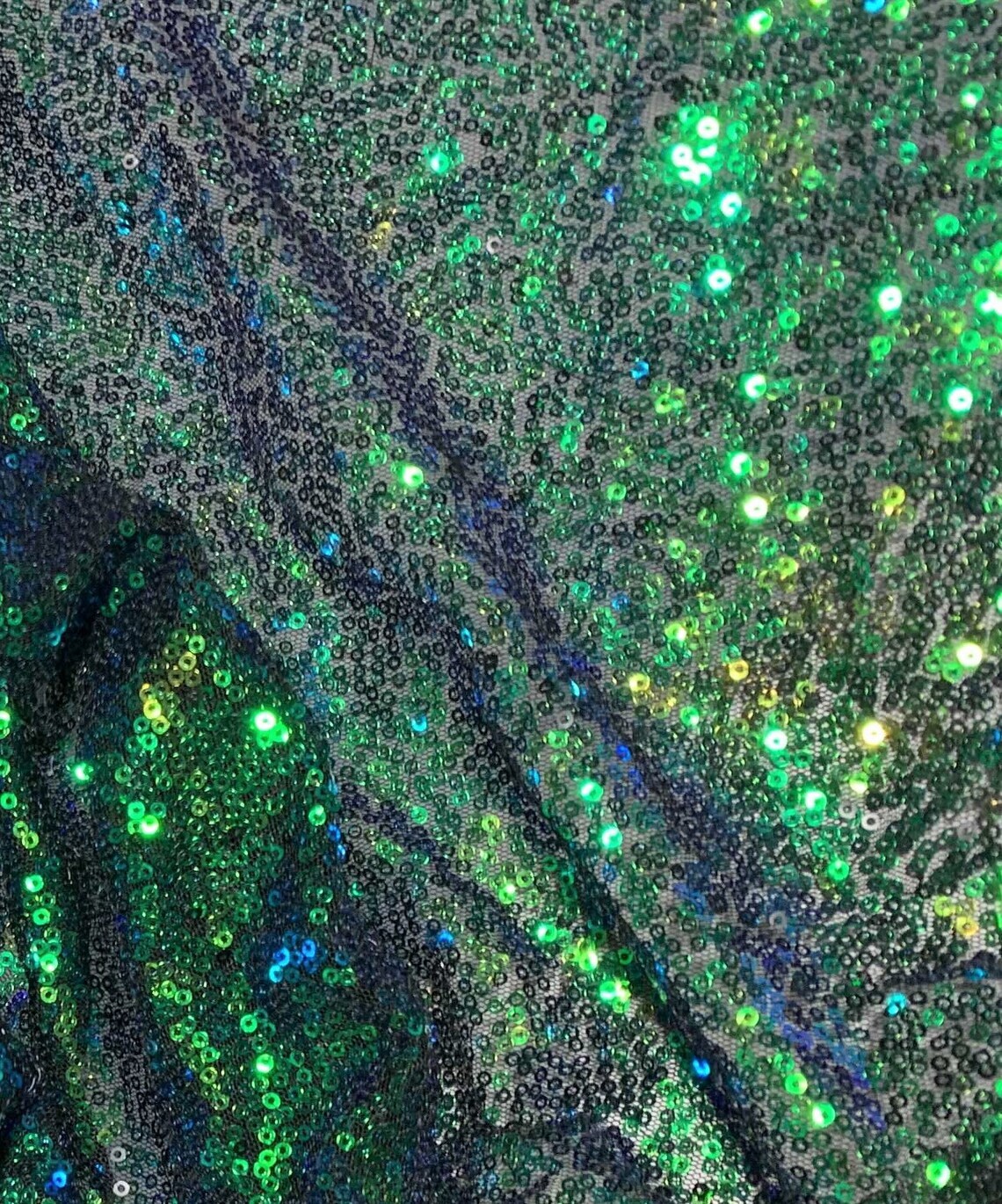 Iridescent Purple/Green - Sequin Spangle Sewn on Mesh Fabric | eBay