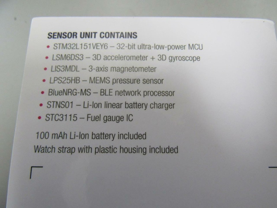 STMICROELECTRONICS Steval-Wesu1 Wearable Sensor Unit Kit | eBay