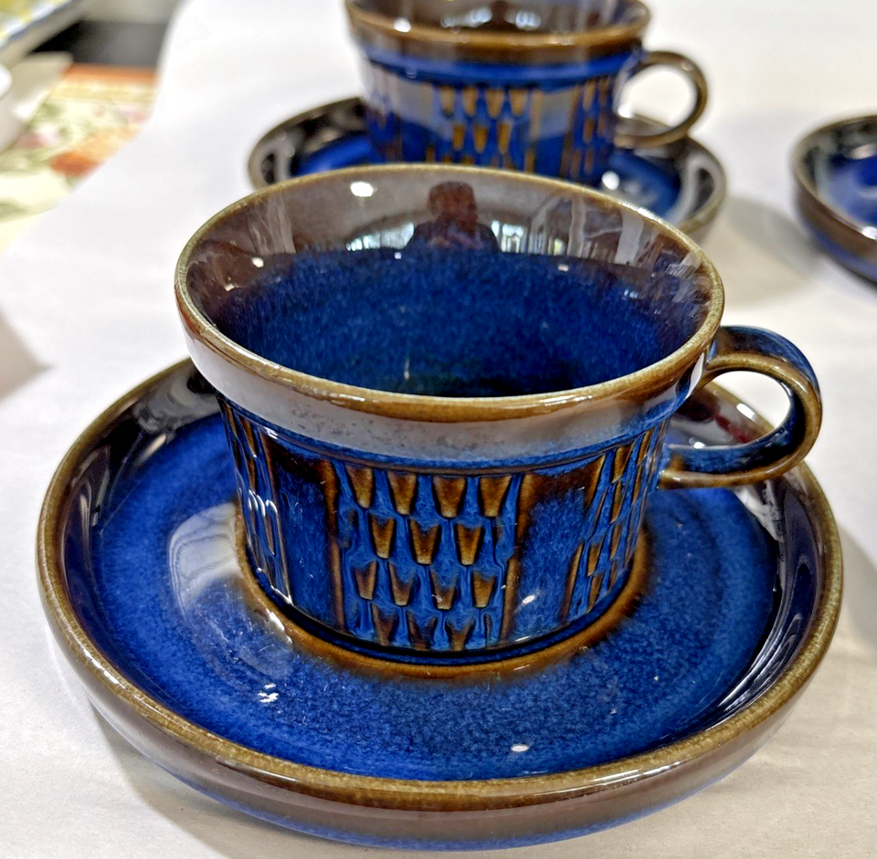 4 Soholm Pottery Denmark stentoj MARIA PHILIPPI Cups And Saucers Rare ...