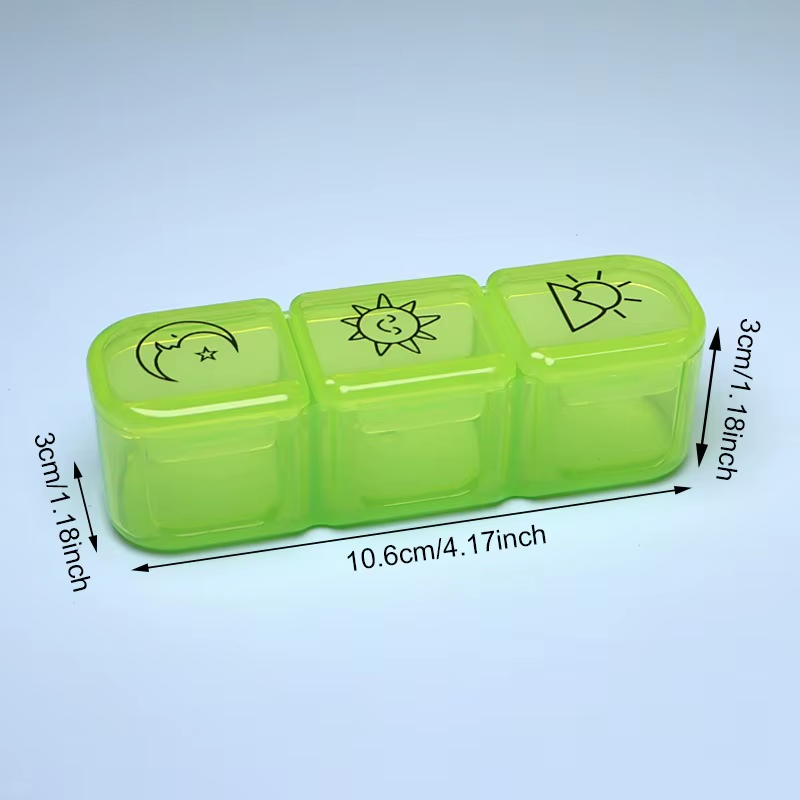 Weekly 21/3 Compartment Pill Organizer Box Portable Black Plastic ...