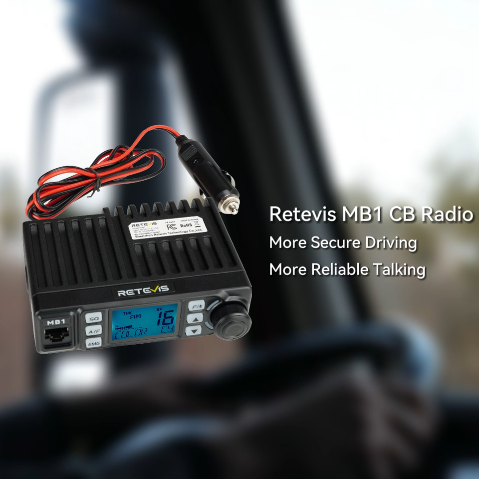 Retevis MB1/MB2 CB Radio Dual-Mode AM/FM,12V/24,4 W,40Channel +Antenna ...