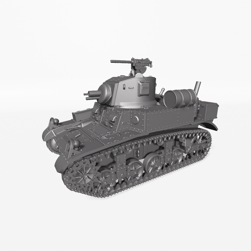 WW2 USA STUART TANK M3A1 SATAN (FLAMETHROWER) 3D PRINTED, MANY SCALES ...