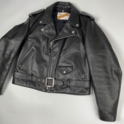 Schott Perfecto Double Leather Riders Jacket Size 44 Made in Schott Perfecto Double Leather Riders Jacket Size 44 Made in