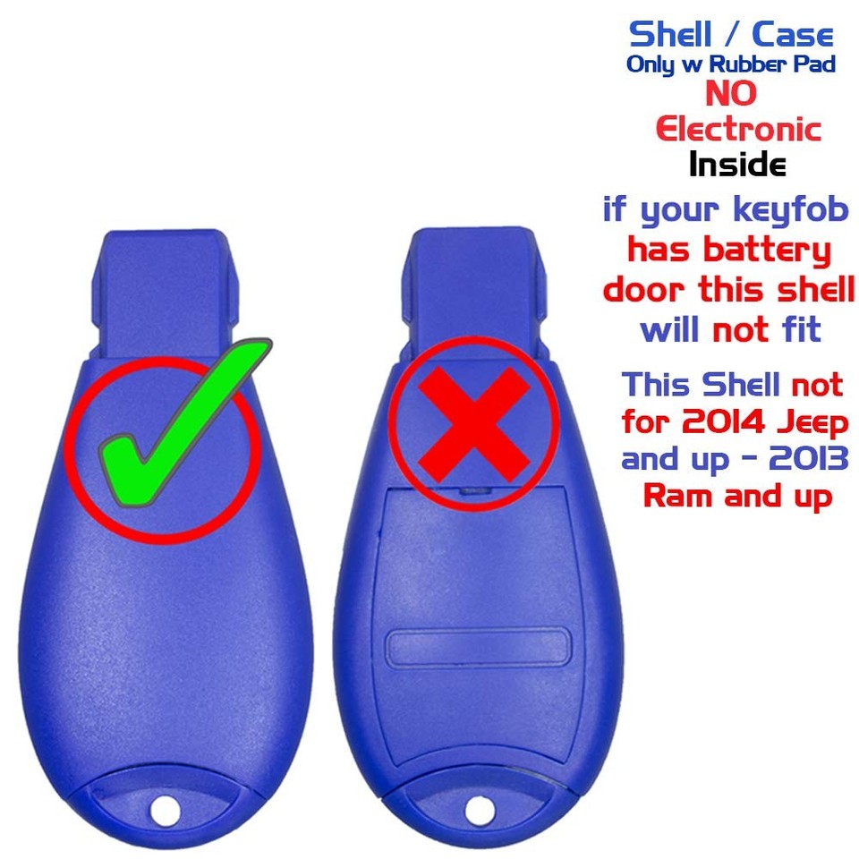 2 New Blue Keyless Entry 7 Buttons Remote Start Car Key Fob Fobik Shell ...