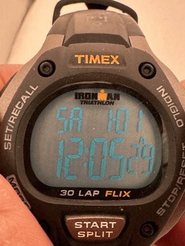 Timex 170 T5E901 Mens Watch New Battery S3 2008 Black 38MM 8" 30 Lap ...