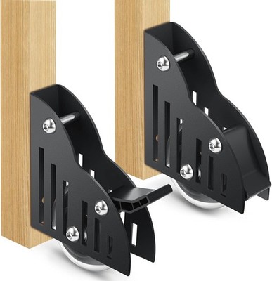 2 Pcs Sliding Library Ladder Floor Roller with Brake Movable Rolling ...