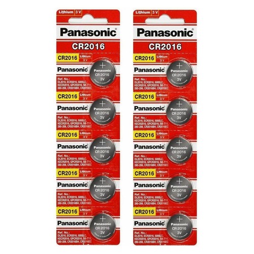 10 x PANASONIC CR 2016 CR2016 CR-2016 LITHIUM COIN CELL Button Battery ...