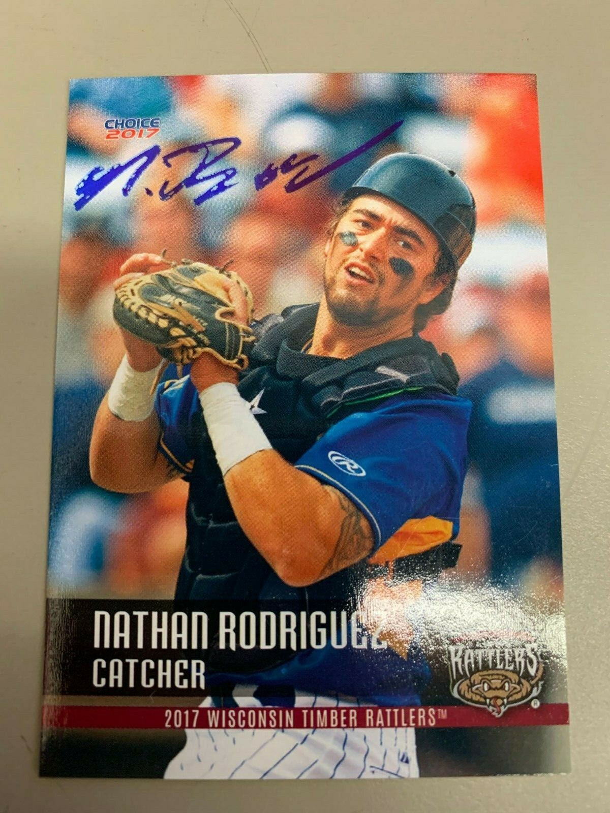 Nathan Rodriguez 2017 Signed Wisconsin Timber Rattlers Team Card | eBay
