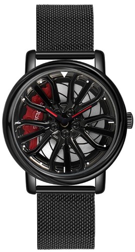 Mens Wrist Watch Creative 3D Spinning Car Wheel Rotating Watches Rim ...