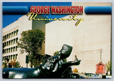 Postcard Virginia George Washington University Hippo Statue 15U | eBay