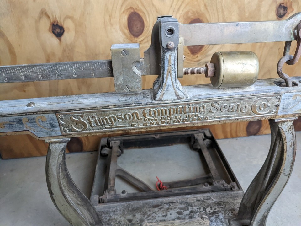 RARE Antique Stimson Computing Scale 1895 ORIGINAL PAINT Candy Butcher ...